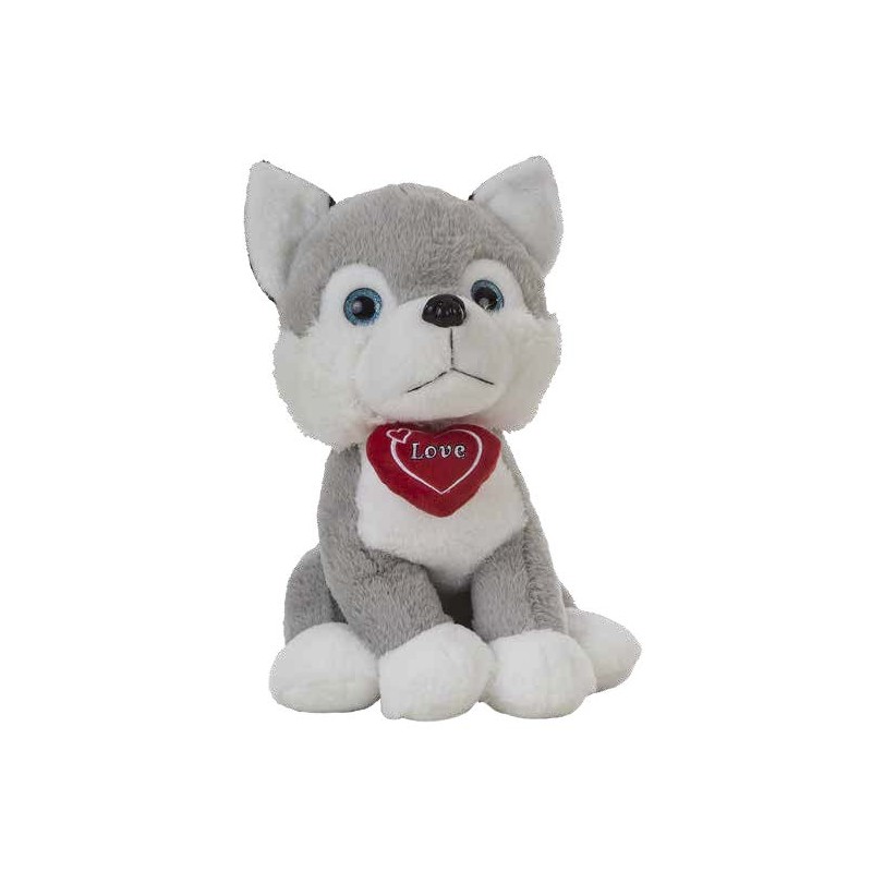 Husky de Peluche con Corazón Love