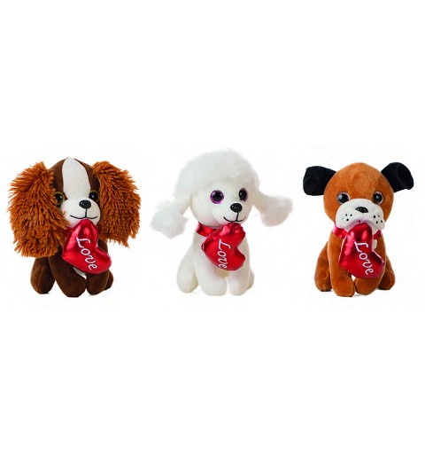 Perritos con corazón 16 cm.