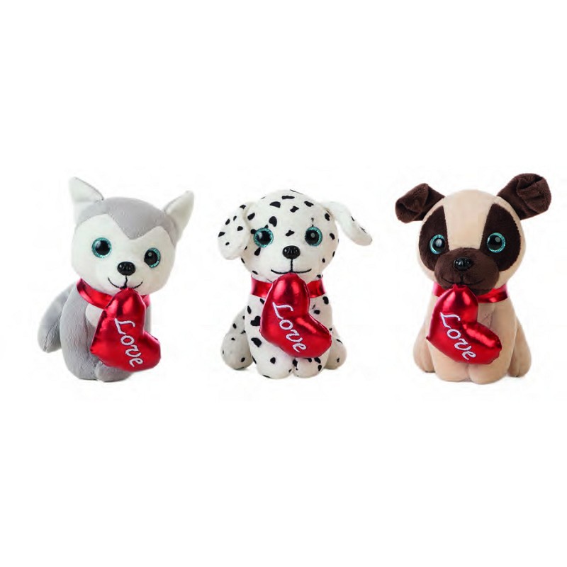 Perritos con corazón 16 cm.