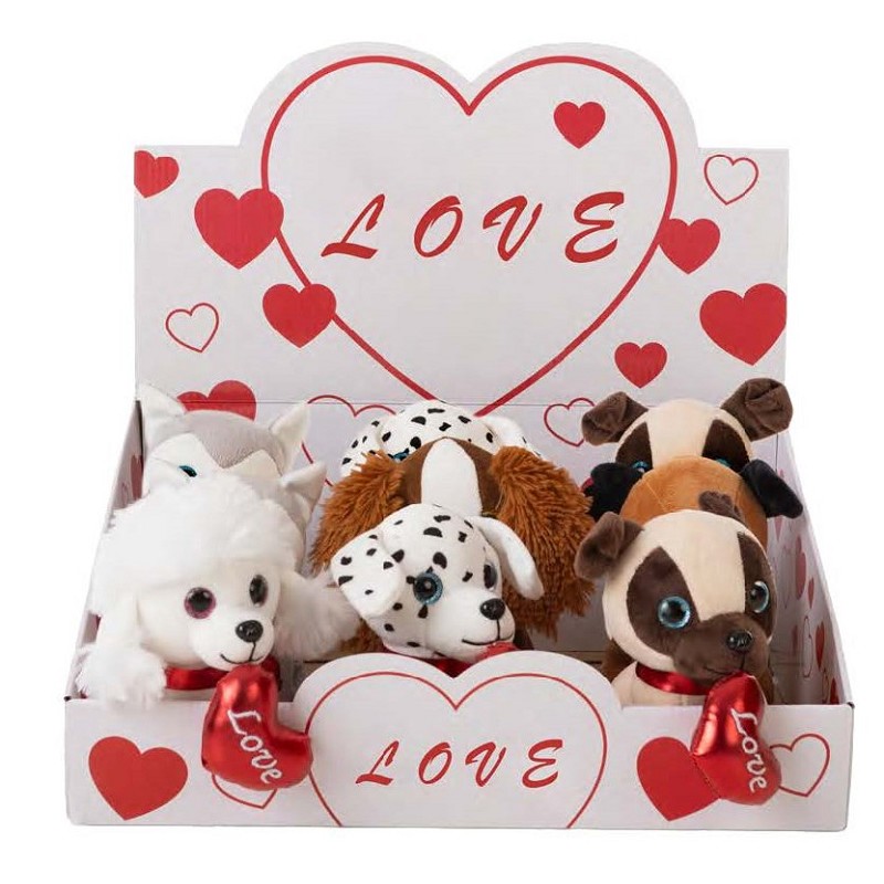 Perritos con corazón 16 cm.